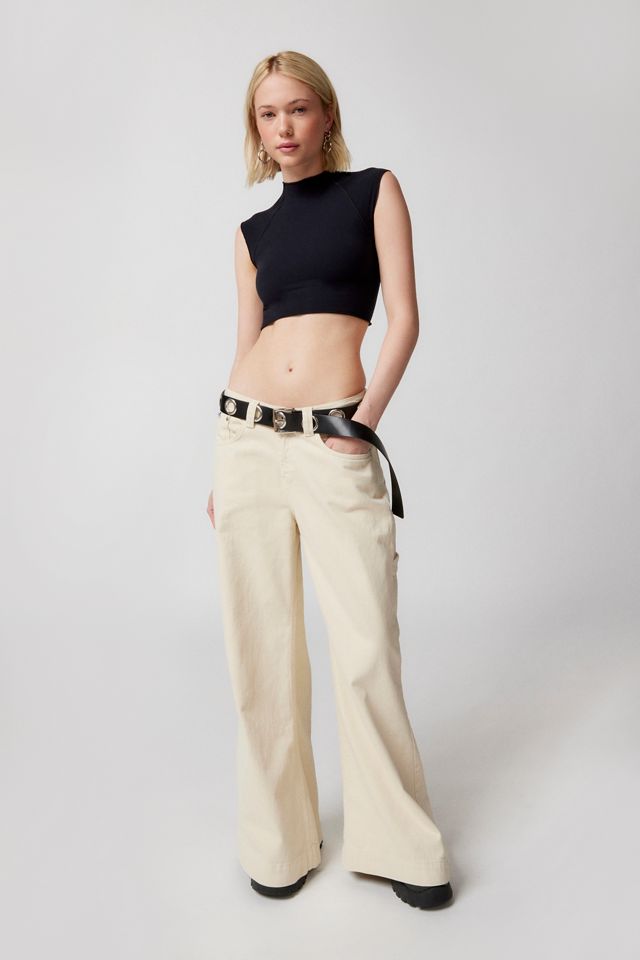 The Ragged Priest Sweeper Wide-Leg Jean - Stone | Urban Outfitters