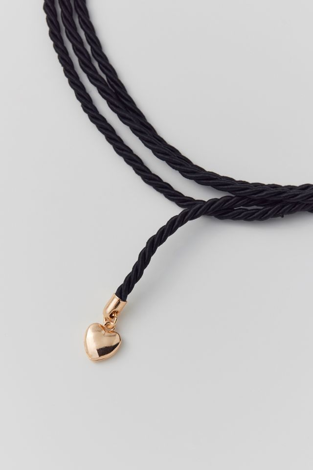 Mini Heart Cord Wrap Necklace | Urban Outfitters