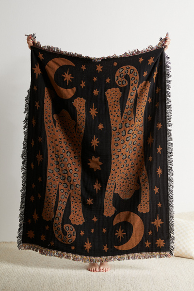 Calhoun & Co. UO Exclusive Moonlight Leopard Tapestry Throw Blanket ...