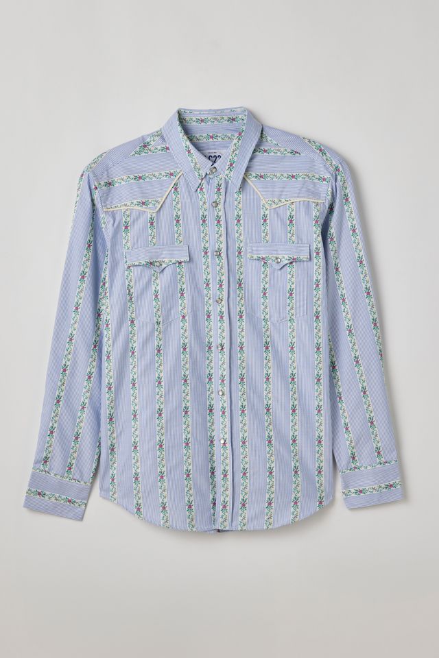 LC23 Striped & Flowers Western Shirt | Urban Outfitters