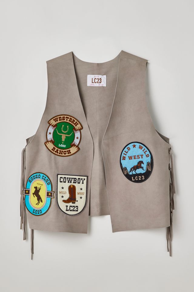 LC23 Multi-Patch Suede Vest | Urban Outfitters