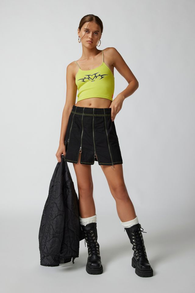 WORSHIP SUPPLIES Stomp Zip Mini Skirt | Urban Outfitters Canada