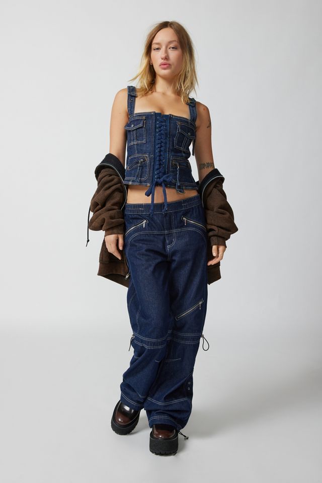 Jaded London Denim Cargo Top | Urban Outfitters