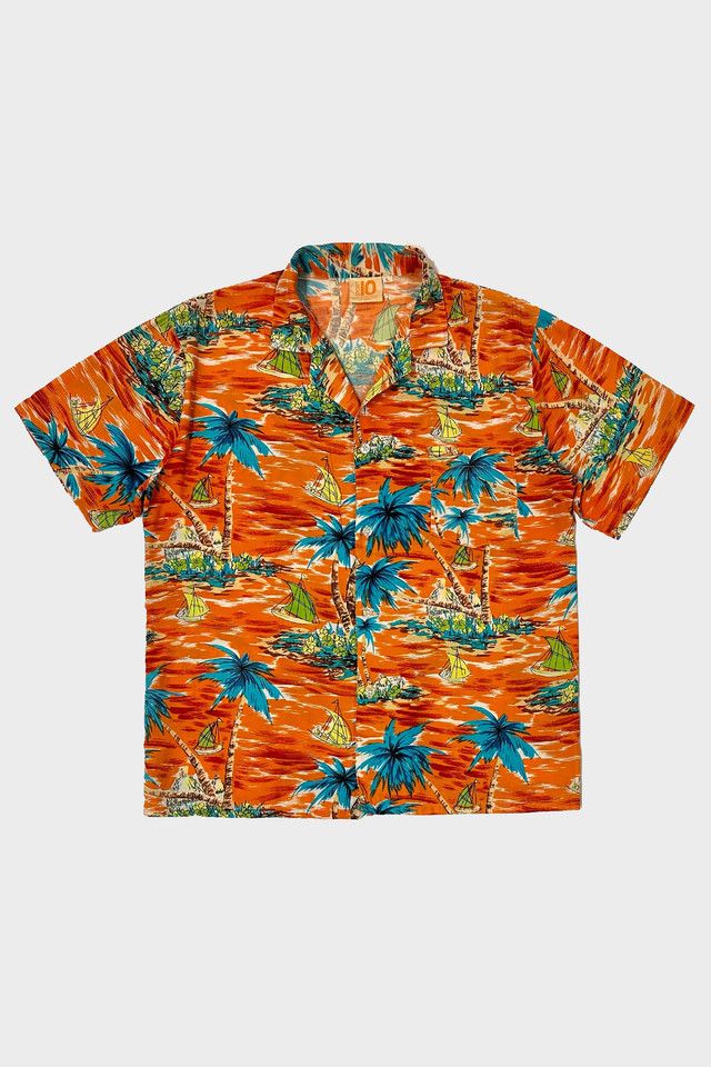Vintage 1990's Sport 10 Tropical Short Sleeve Button Down Shirt | Urban ...