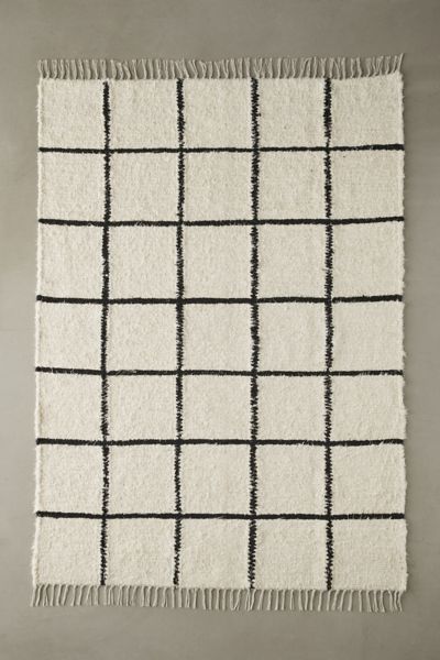 Grid Shag Rug | Urban Outfitters