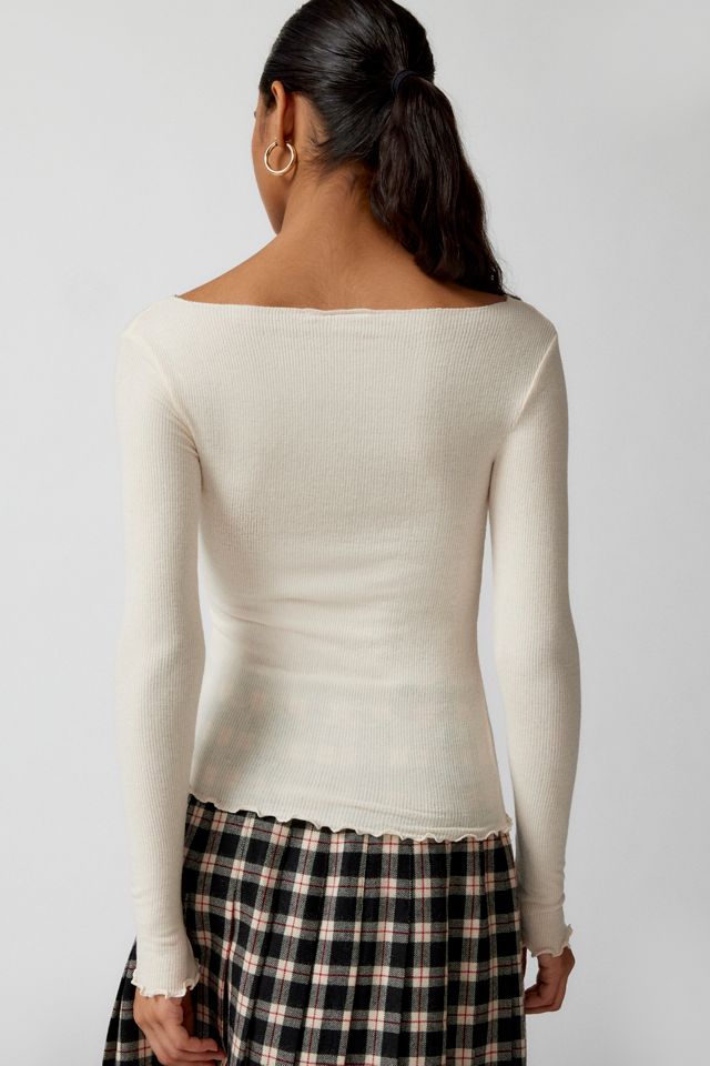 Out From Under Libby Ribbed Long Sleeve Top | Urban Outfitters