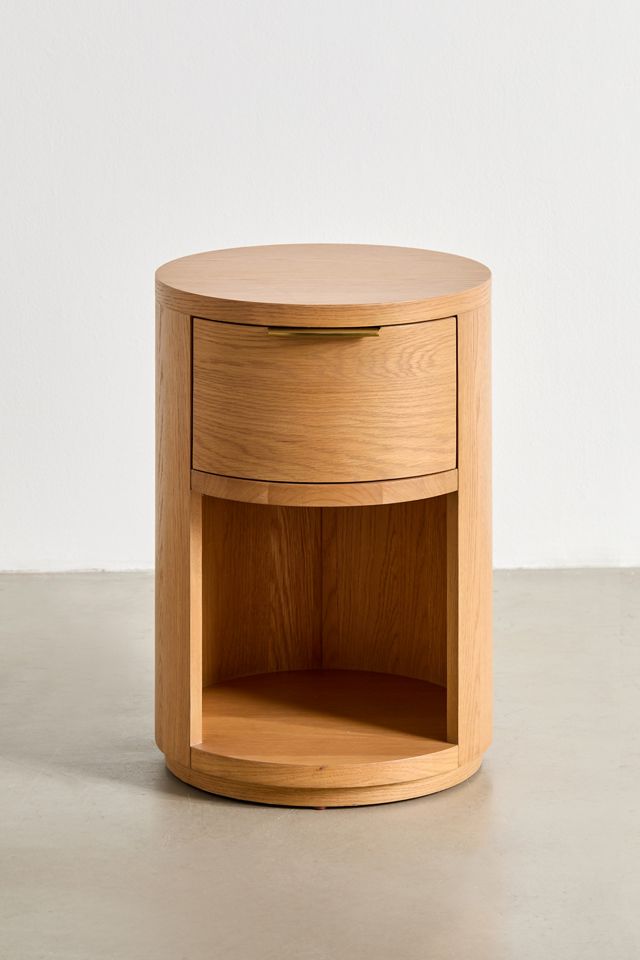 Kane Round Wood Storage Nightstand | Urban Outfitters
