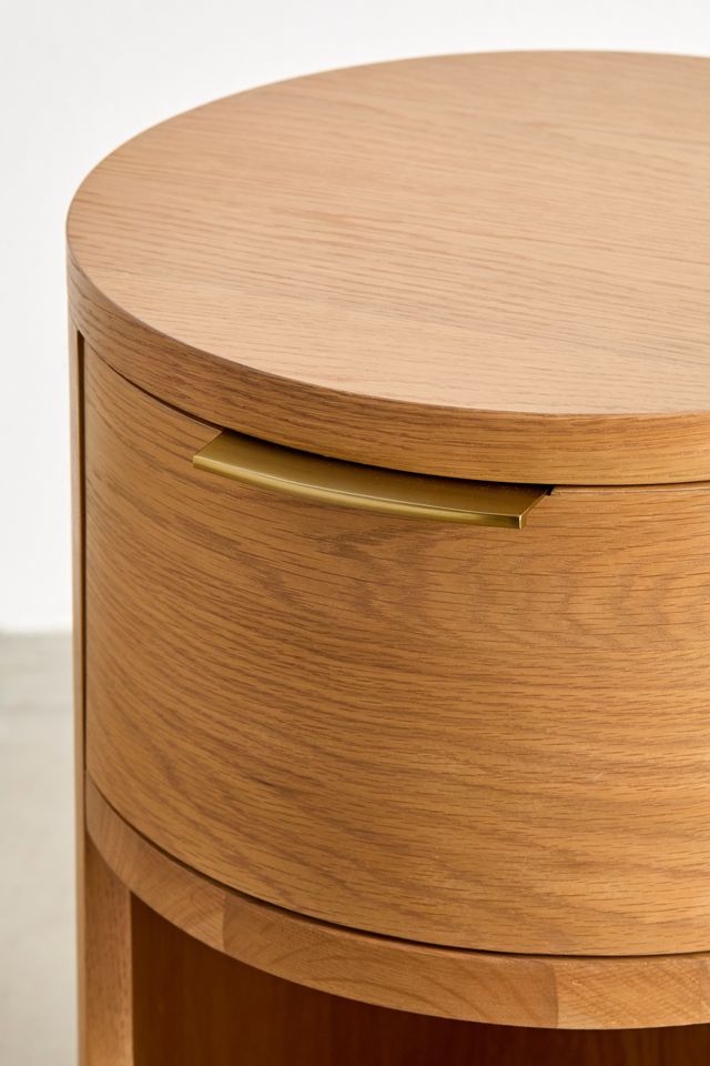 Kane Round Wood Storage Nightstand | Urban Outfitters