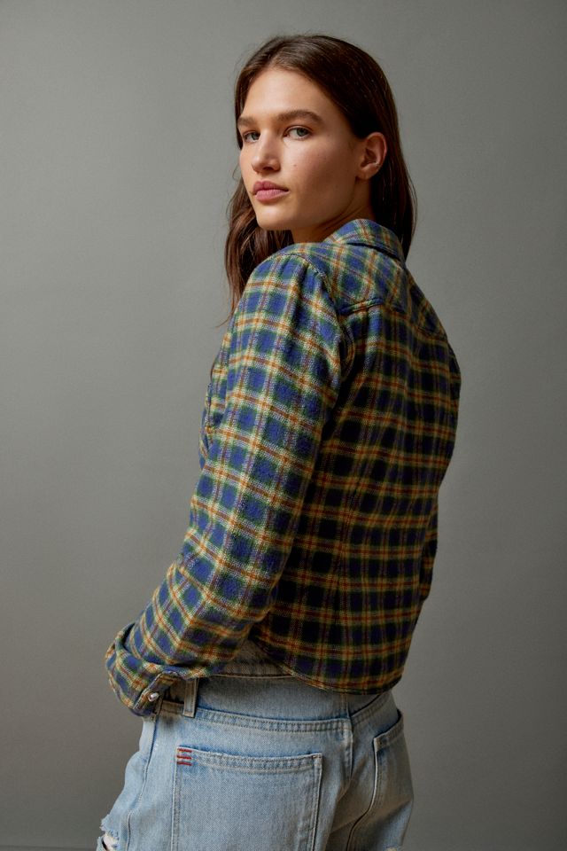 BDG Dakota Cropped Flannel Button-Down Shirt | Urban Outfitters