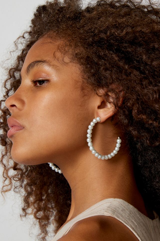 Pearl Hoop Earring | Urban Outfitters