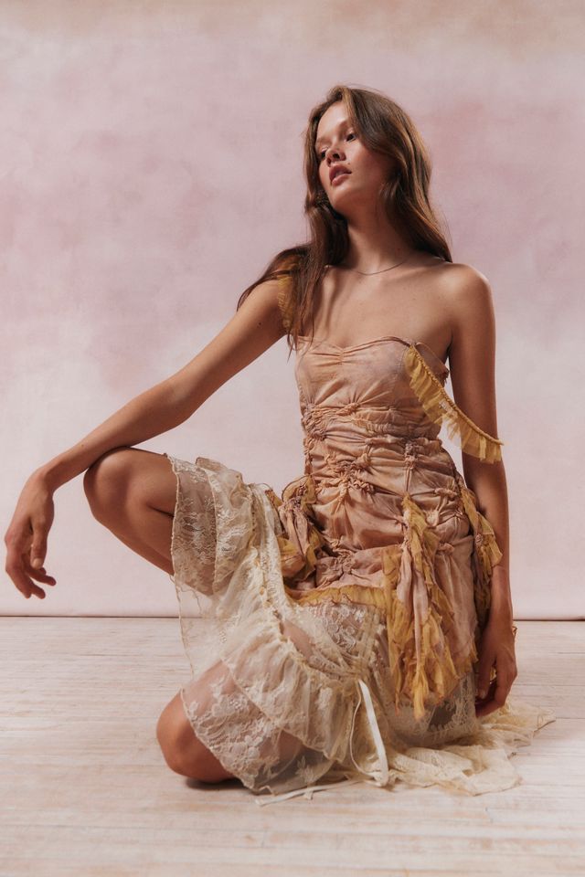Kimchi Blue Elizabeth Textured Ruffle Mini Dress | Urban Outfitters