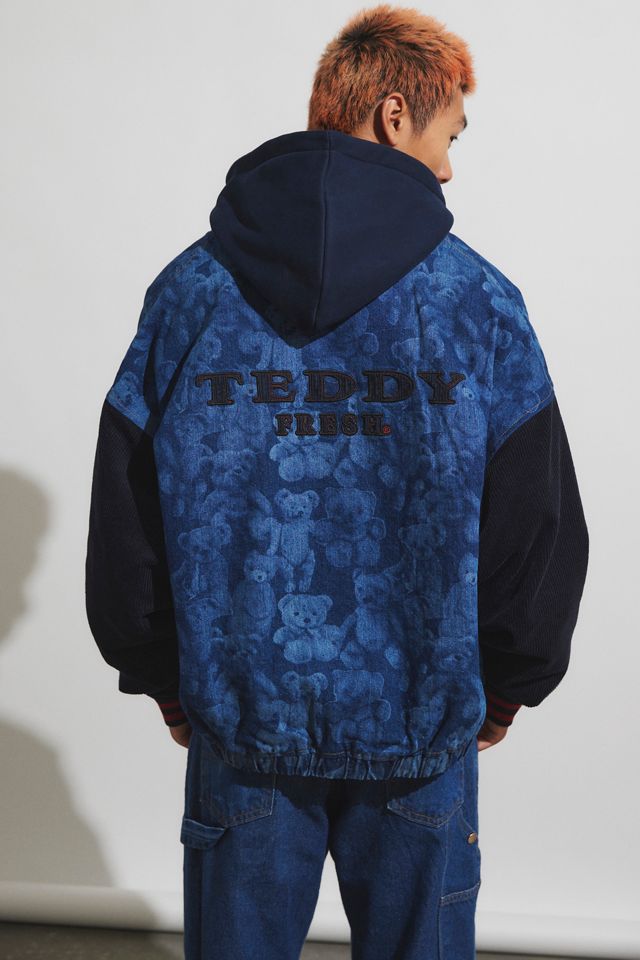 Teddy Fresh Bear Print Denim & Cord Jacket | Urban Outfitters