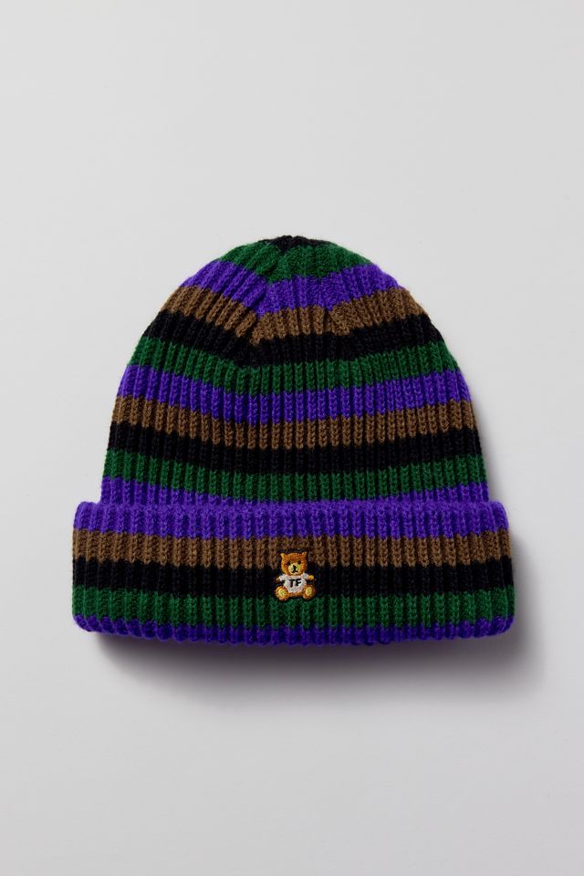 Teddy Fresh Stripey Beanie | Urban Outfitters