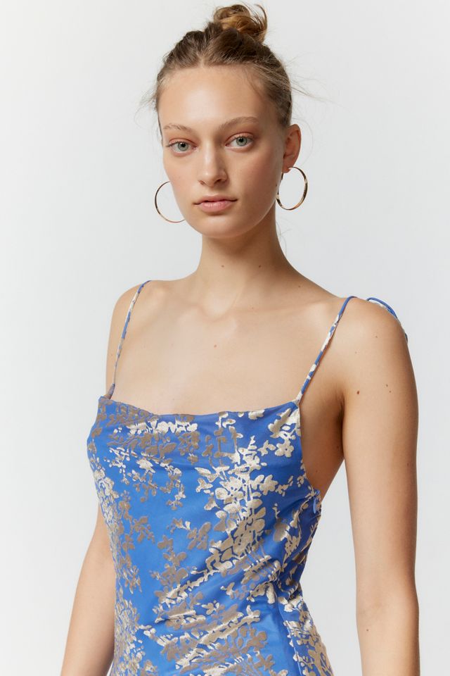 Kiss The Sky Printed Asymmetrical Midi Dress | Urban Outfitters