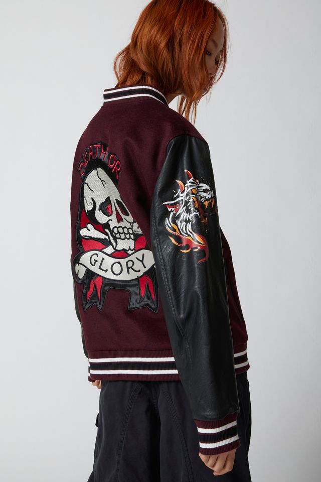 Ed Hardy Death Or Glory Varsity Jacket | Urban Outfitters