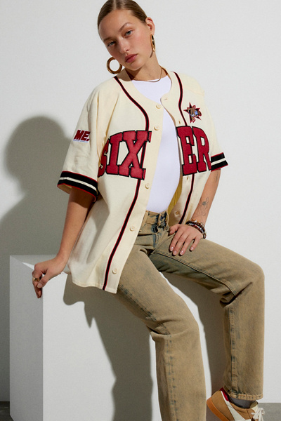Mitchell & Ness X Melody Ehsani Philadelphia 76ers Baseball Jersey Top ...