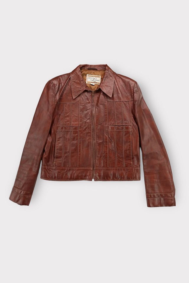 Vintage Cabretta Red Genuine Leather Jacket | Urban Outfitters