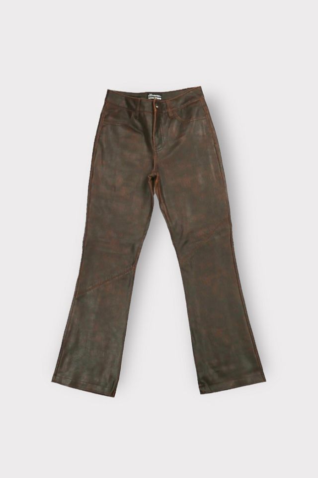 Vintage Y2K No Boundaries Low Rise Brown Pleather Pants | Urban Outfitters