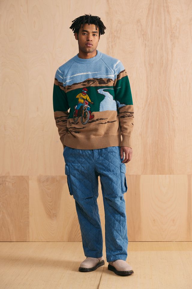 LC23 Motocross Jacquard Crew Neck Sweater | Urban Outfitters