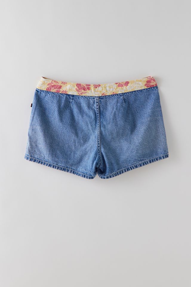 Vintage Tropical Pattern Denim Short | Urban Outfitters