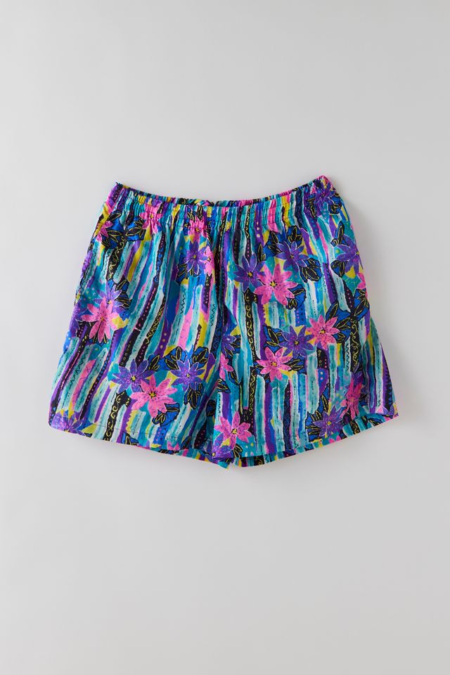 Vintage '80s Tropical Pattern Swim Short | Urban Outfitters