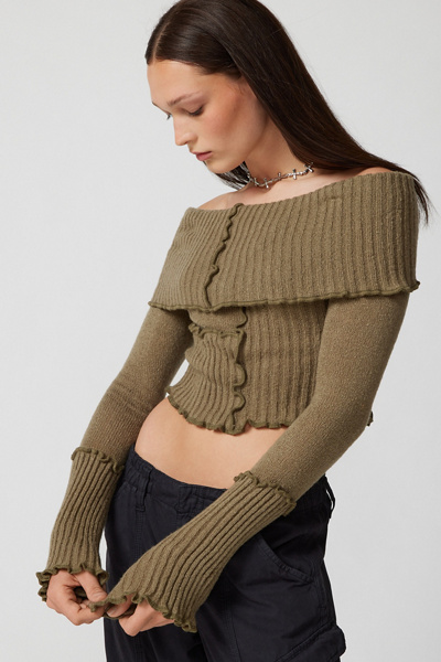 UO Overlock Off-The-Shoulder Sweater | Urban Outfitters