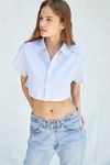 Urban Renewal Remade Cropped Raw Cut Sleeve Button-Down Shirt | Urban ...