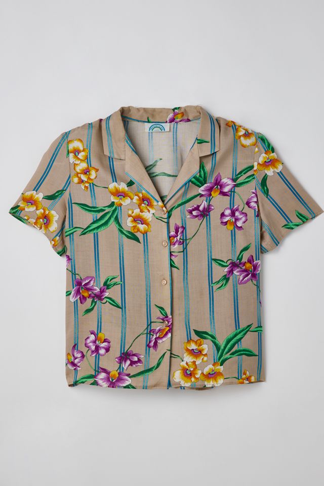 Vintage Tropical Pattern Button-Down Shirt | Urban Outfitters Canada