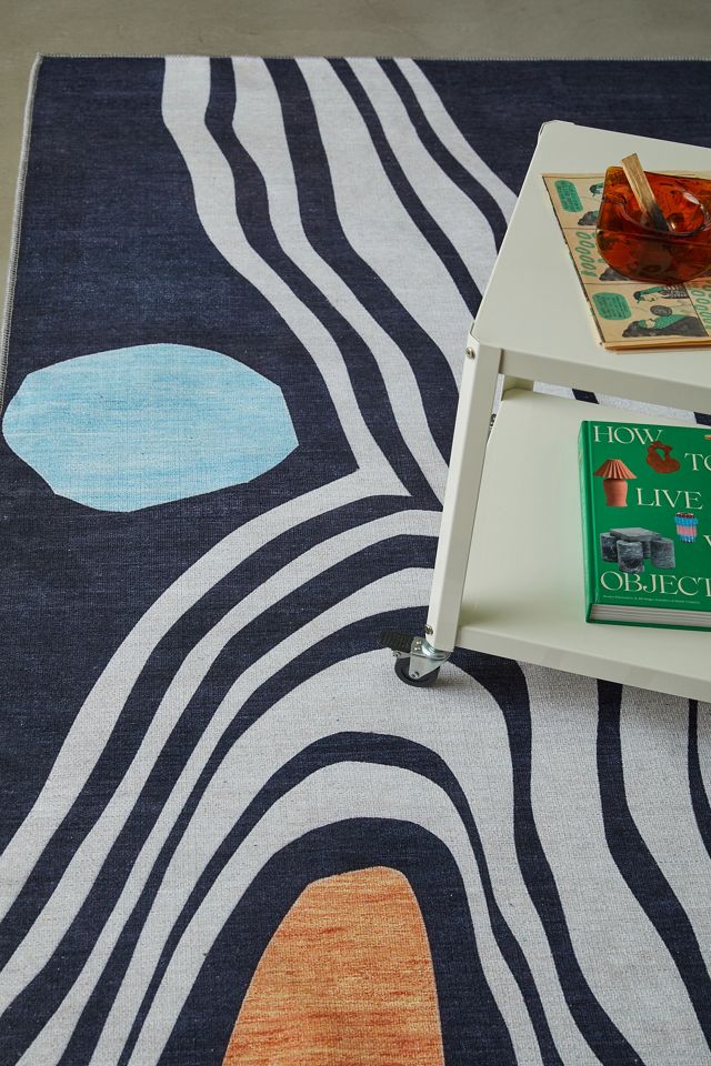 Abstract Printed Washable Rug | Urban Outfitters