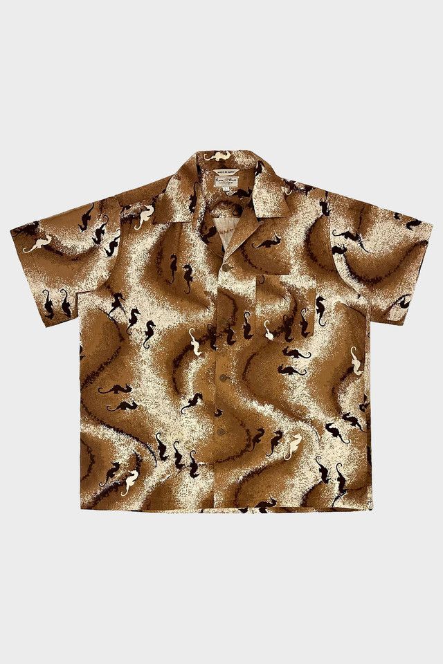 Vintage 1950’s Roos Bros USA Seahorse Camp Collar Short Sleeve Shirt ...