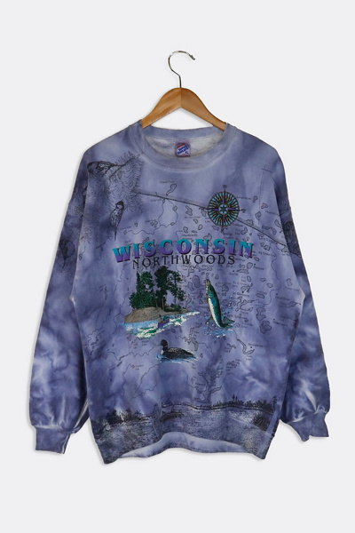 Vintage Wisconsin Northwoods Map Compass Sweatshirt | Urban Outfitters