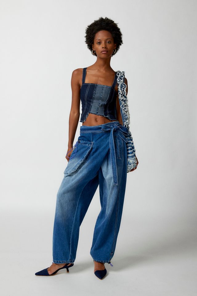 FRIED RICE Denim Wrap Pant | Urban Outfitters