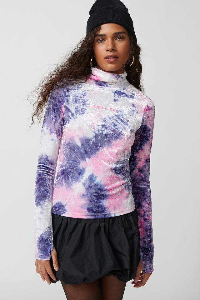 Teddy Fresh Need A Hug Velour High Neck Top | Urban Outfitters