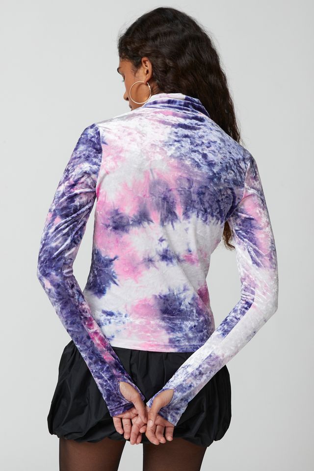 Teddy Fresh Need A Hug Velour High Neck Top | Urban Outfitters