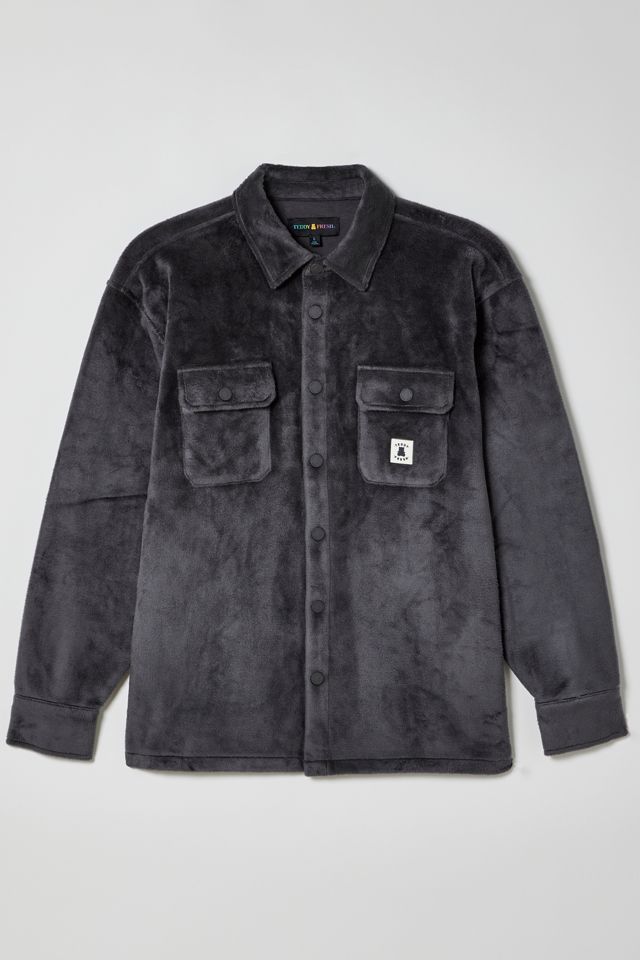 Teddy Fresh Fuzzy Snap Front Shirt | Urban Outfitters Canada