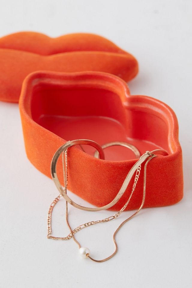 Lips Flocked Trinket Box | Urban Outfitters