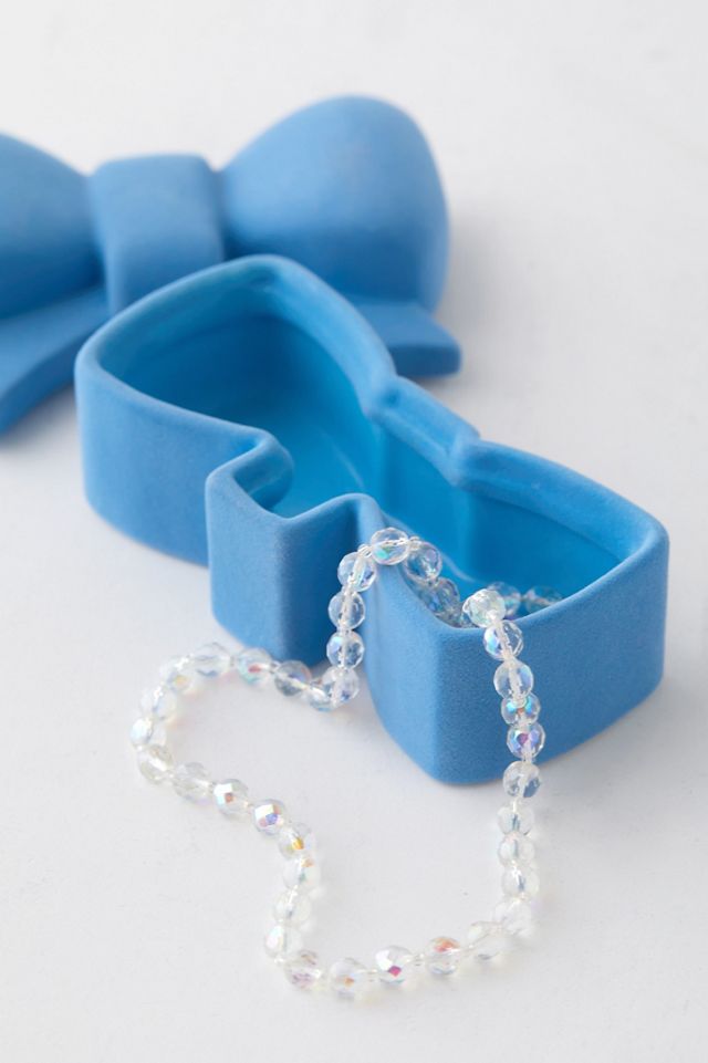 Bow Flocked Trinket Box | Urban Outfitters