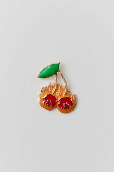 Flaming Cherry Enamel Pin | Urban Outfitters