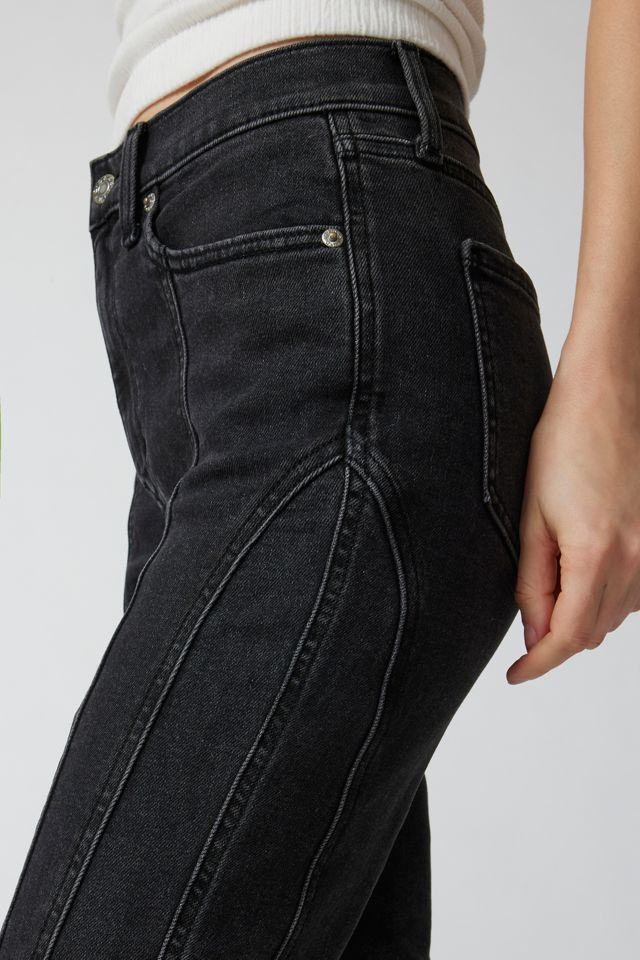 Daze Denim Shy Girl Faux Leather High-Waisted Cropped Flare Jean ...