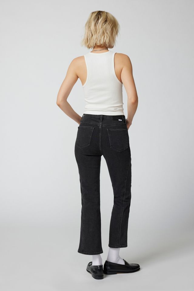 Daze Denim Shy Girl Faux Leather High-Waisted Cropped Flare Jean ...