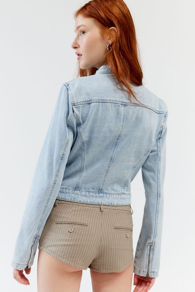 Lioness Bella Denim Moto Jacket | Urban Outfitters
