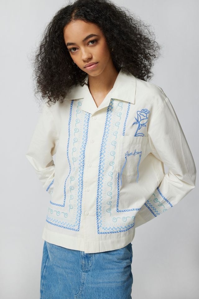 House Of Sunny Tapestry Embroidered Button-Down Top | Urban Outfitters