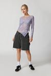 UO Pria Semi-Sheer Asymmetrical Top | Urban Outfitters