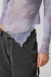 UO Pria Semi-Sheer Asymmetrical Top | Urban Outfitters