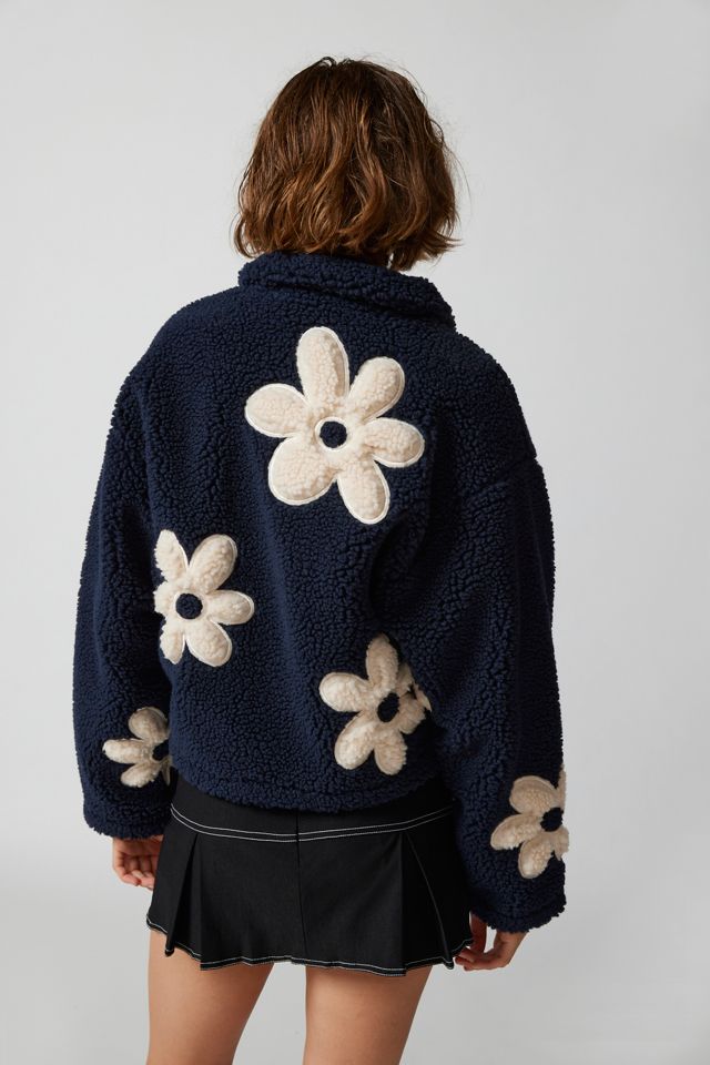 BLANKNYC Flower Child Fleece Zip-Up Jacket | Urban Outfitters