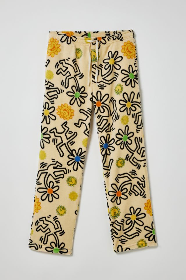 Keith Haring Dancing Flower Plush Lounge Pant | Urban Outfitters Keith Haring Dancing Flower Plush Lounge Pant | Urban Outfitters