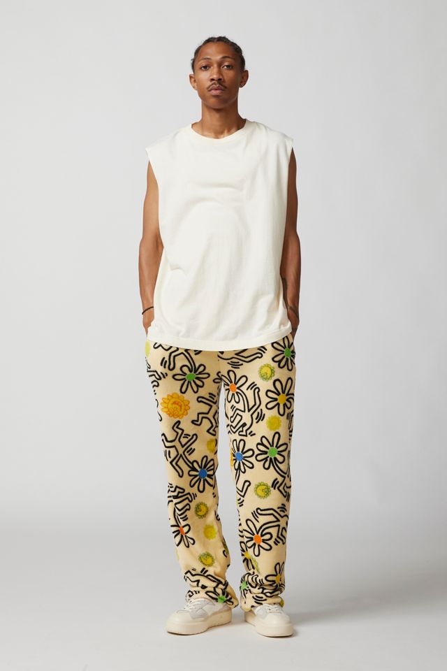 Keith Haring Dancing Flower Plush Lounge Pant | Urban Outfitters Keith Haring Dancing Flower Plush Lounge Pant | Urban Outfitters