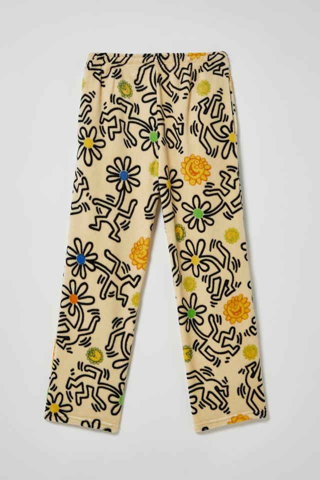 Keith Haring Dancing Flower Plush Lounge Pant | Urban Outfitters Keith Haring Dancing Flower Plush Lounge Pant | Urban Outfitters