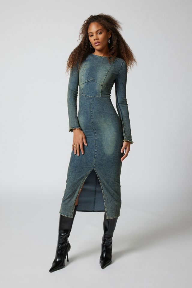 Daisy Street Denim Long Sleeve Midi Dress | Urban Outfitters