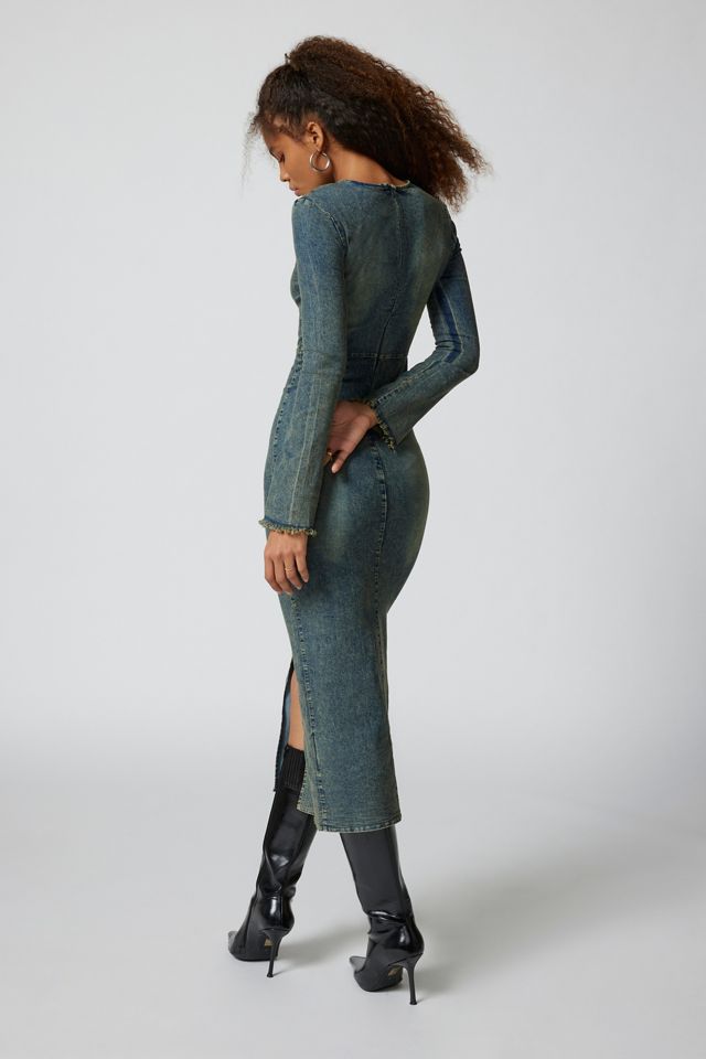 Daisy Street Denim Long Sleeve Midi Dress | Urban Outfitters